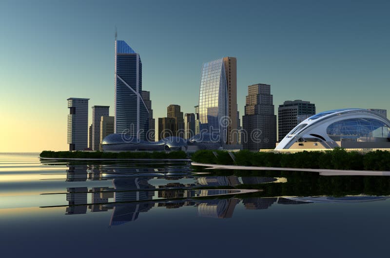 Modern city stock illustration. Illustration of high - 16101730