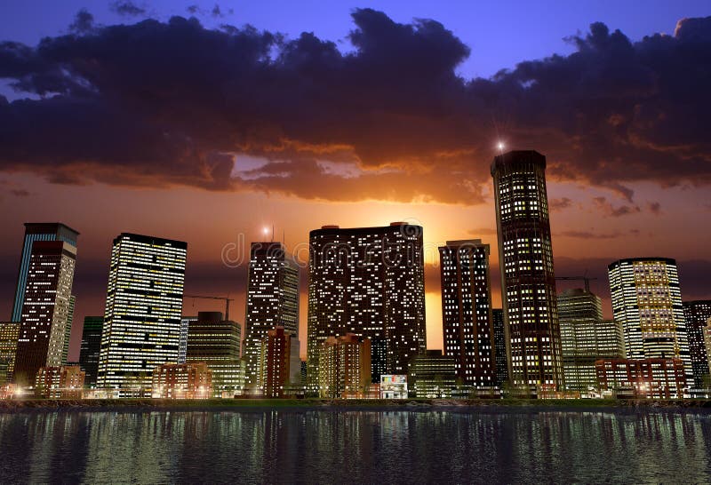 Modern city stock illustration. Illustration of landscape - 18655171