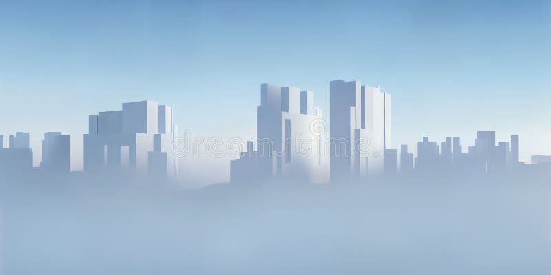 Modern City 3D Render View. Minimalist Modern Architecture Stock ...