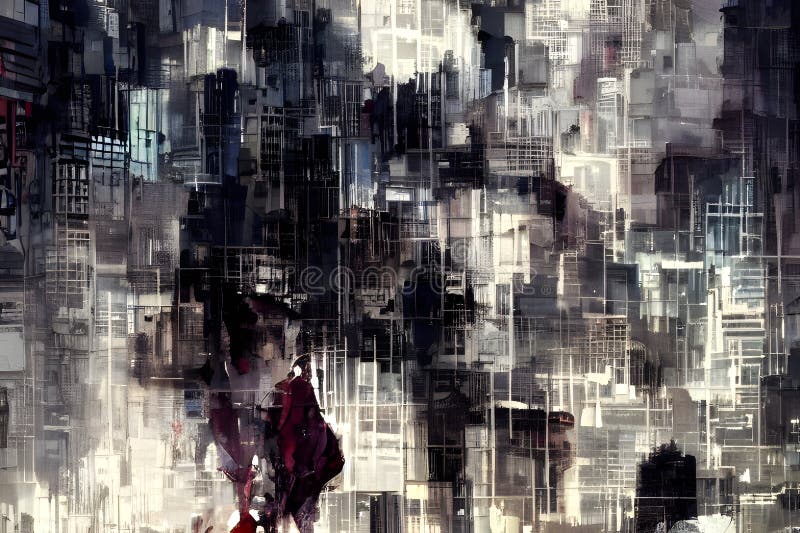 Modern City in an Abstract Vision, Generative.ai Stock Illustration ...