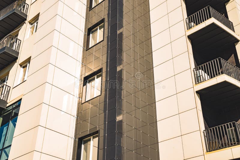 Modern City Apartment Building Architecture Exterior Facade Frame ...