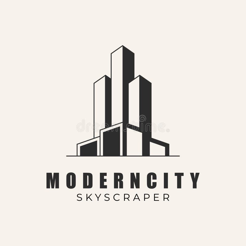 Modern City Building Skyscraper Logo Design Vector Stock Vector ...
