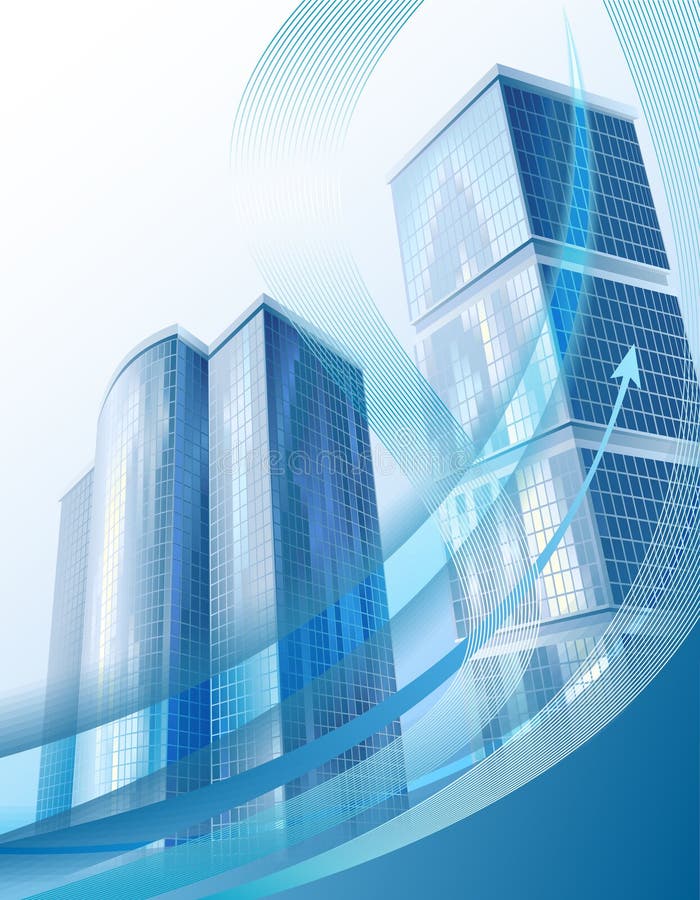 Modern City Buildings and Abstract Business Graph Stock Vector ...