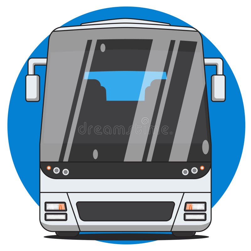 Modern City Bus Front View, Vector Illustration Stock Vector ...