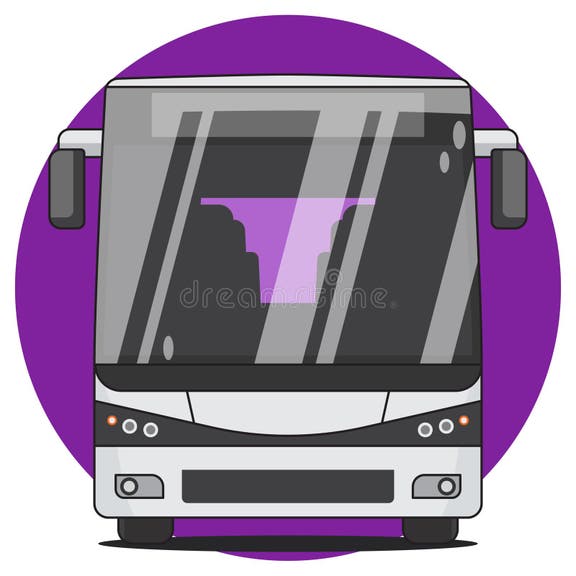 Modern City Bus Front View, Vector Illustration Stock Vector ...