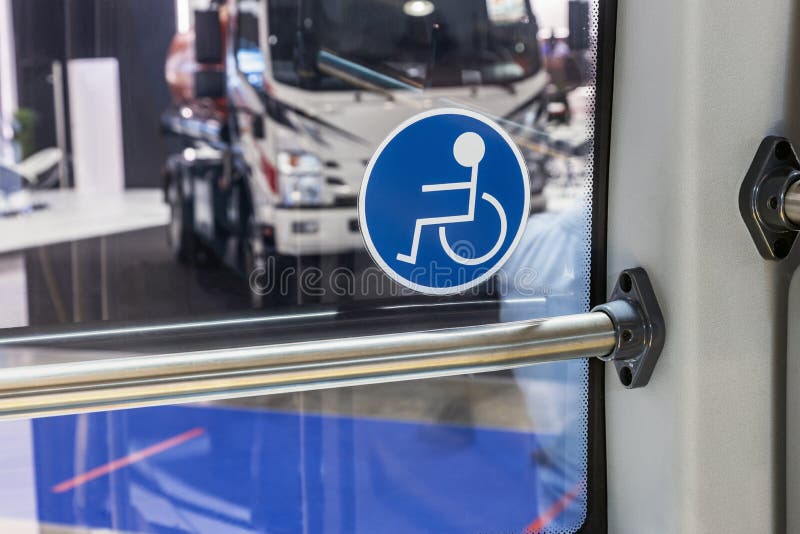 Modern City Bus with Seats for Disabled and Elderly People Stock Image ...