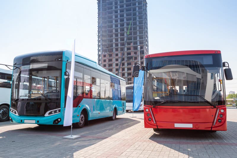 Modern City Buses at the Bus Station Stock Image - Image of transport ...