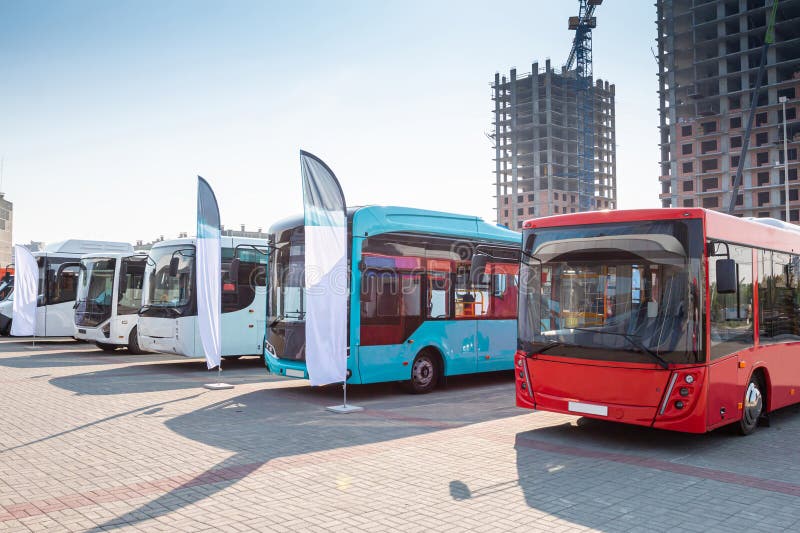 Modern City Buses at the Bus Station Stock Photo - Image of transport ...