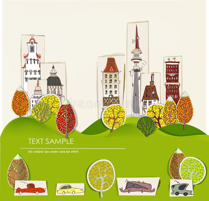 Modern City. City Background Made of Paper Stock Illustration ...