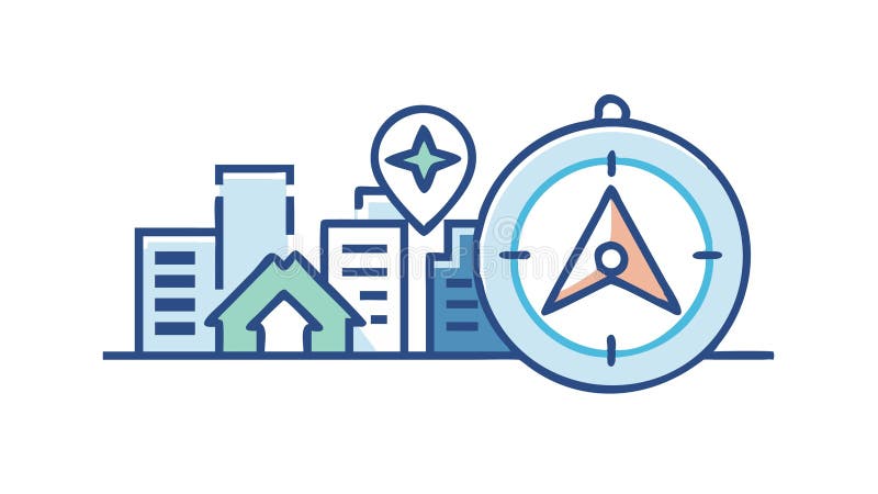 Modern City Compass, Urban Development, Architectural Direction, Vector ...