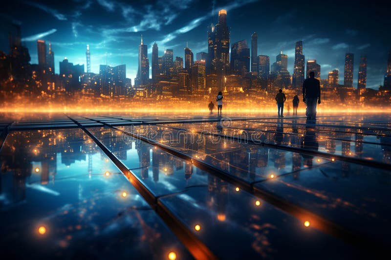 Modern City , Connection Concept , Abstract Communication Technology ...