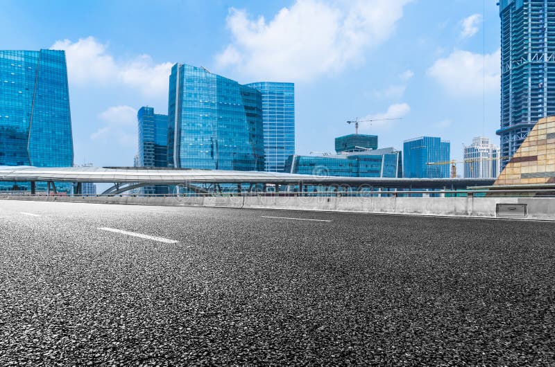 The Modern City Construction and Road Stock Photo - Image of cloud ...