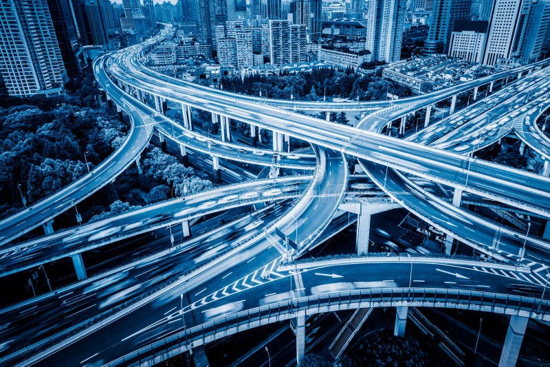 The Modern City Construction and Road Stock Image - Image of ...