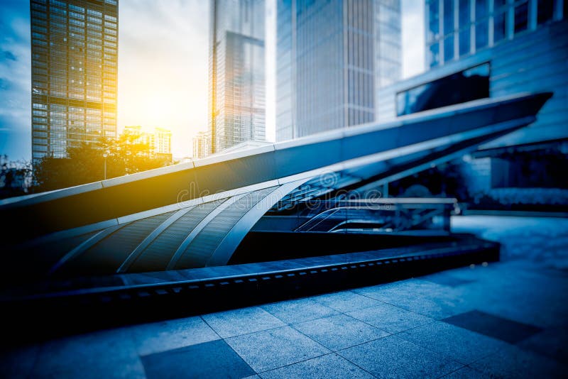 The Modern City Construction and Road Stock Image - Image of center ...