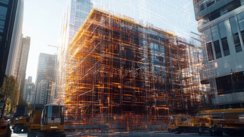 Modern City Construction Showcases Innovative Building Technology Stock ...