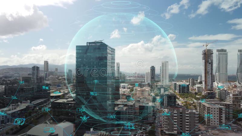 Digital City Concept. Artificial Intelligence Technology in Smart City ...