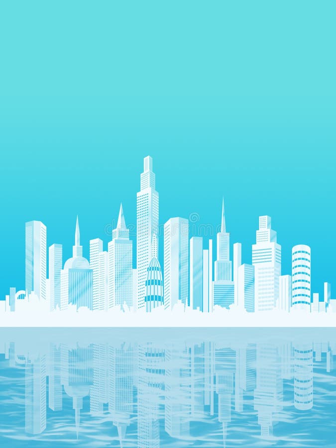 Modern City Design Template with Copy Space Stock Illustration ...