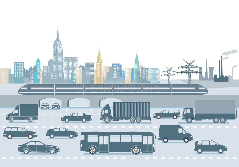 Heavy traffic stock illustration. Illustration of transport - 23973513