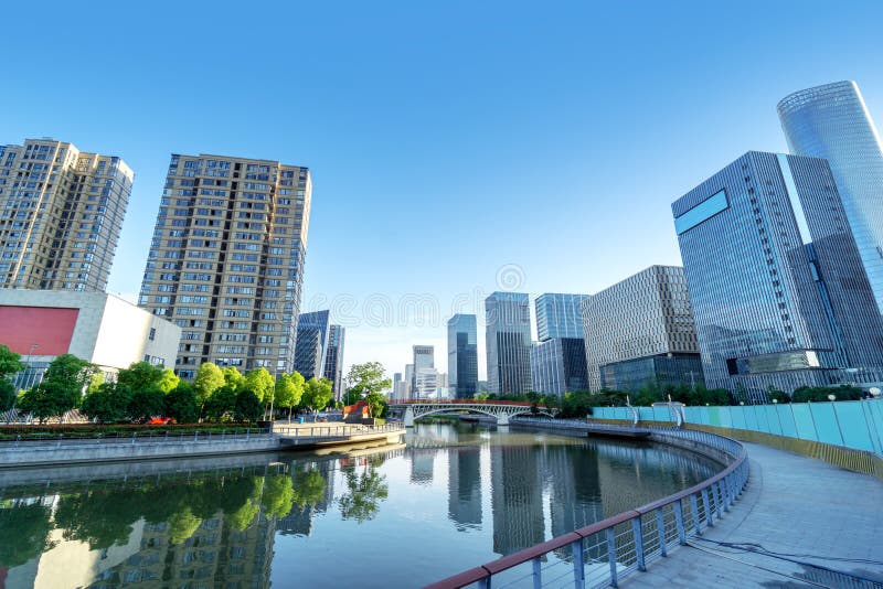 High-rise Buildings in East New Town Business District, Ningbo ...