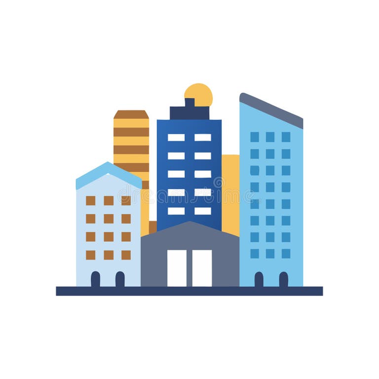 Modern City Icon for Architecture Stock Illustration - Illustration of ...