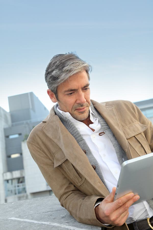 Modern city life stock photo. Image of internet, beard - 21665144