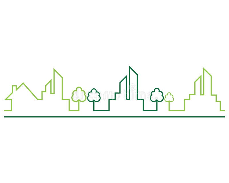 Modern City Line Modern City Logo Vector Template Stock Vector ...