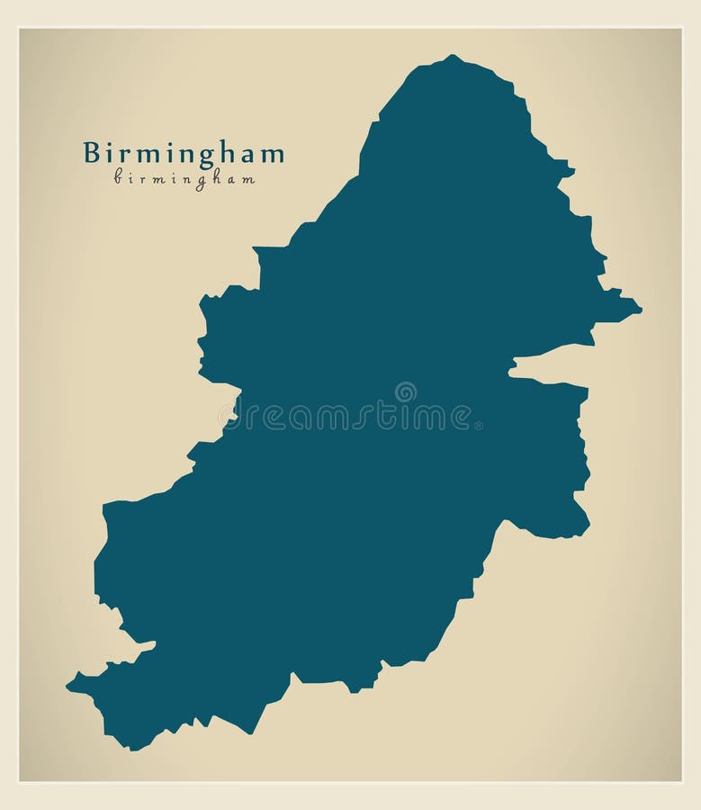 Modern City Map - Birmingham City of England UK Stock Vector ...