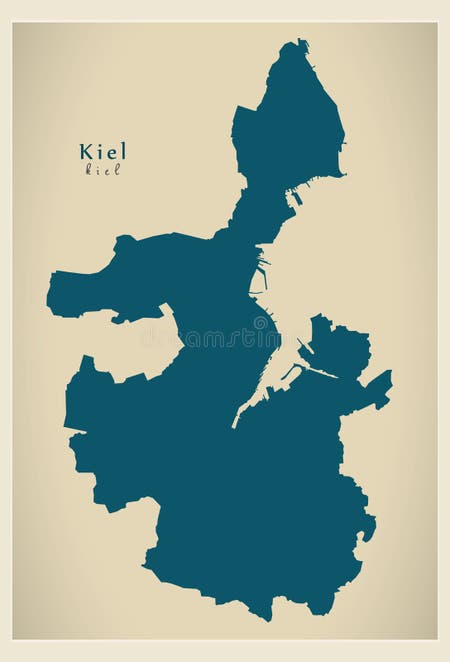 Modern City Map - Kiel City of Germany DE Stock Vector - Illustration ...