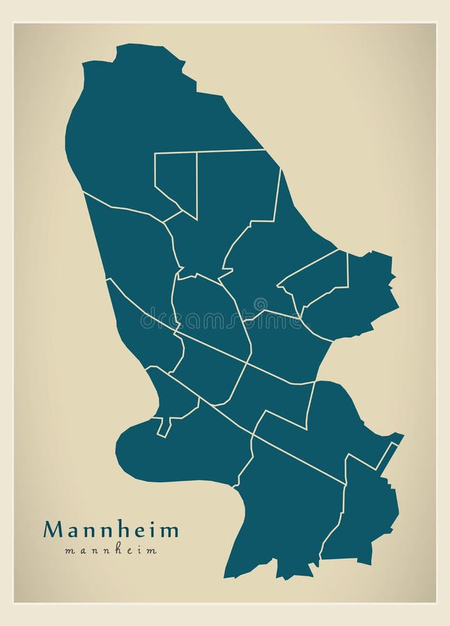 Modern Map - Mannheim City of Germany DE Stock Vector - Illustration of ...