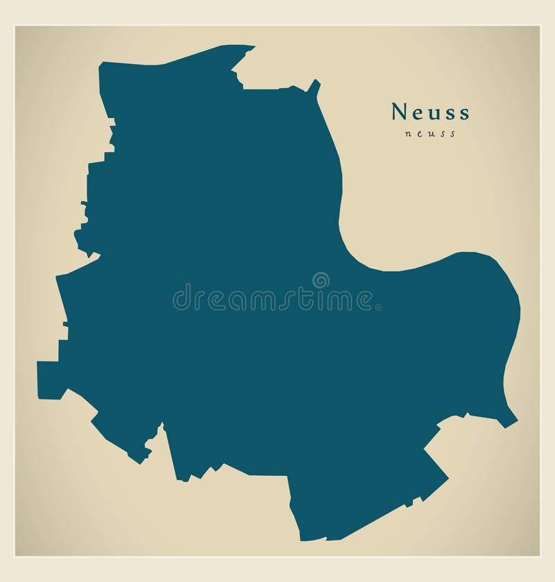 Neuss City Map with Boroughs Grey Illustration Silhouette Shape Stock ...