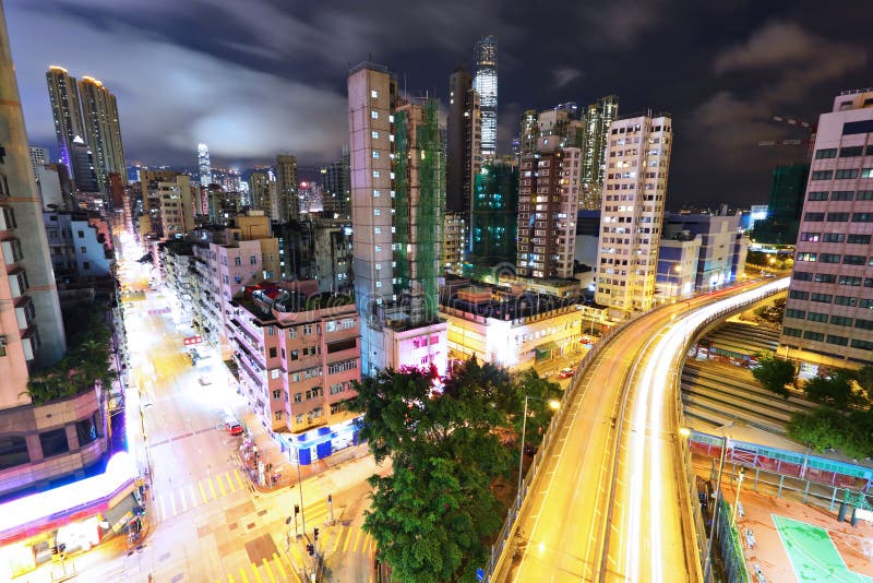 Modern city at night stock photo. Image of asphalt, blur - 20305592