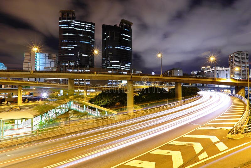 Modern city at night stock photo. Image of kong, moving - 20653640