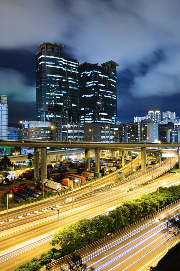 Modern city at night stock photo. Image of movement, motion - 20693868