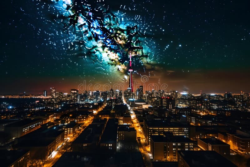 Modern City at Night. Neural Network AI Generated Stock Illustration ...