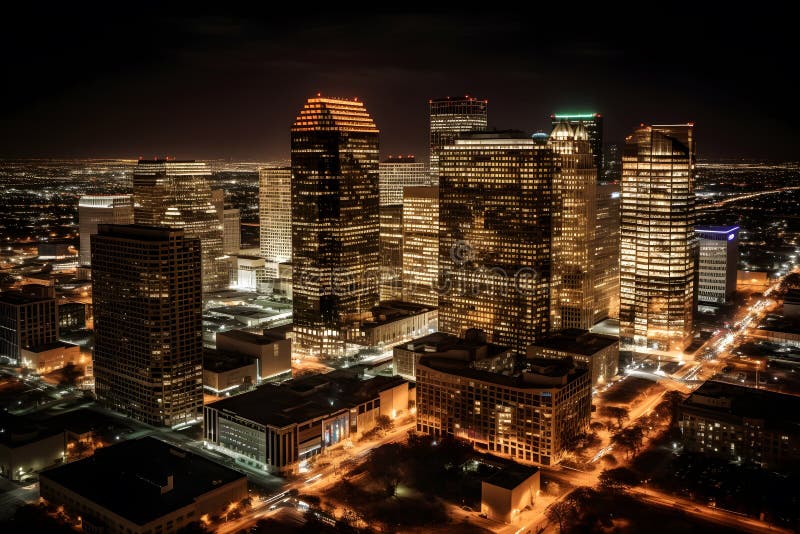 Modern City at Night. Neural Network AI Generated Stock Illustration ...