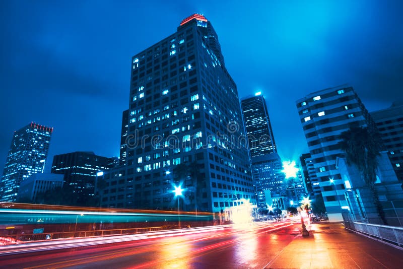 Modern City at Night and the Sky Stock Photo - Image of metropolitan ...