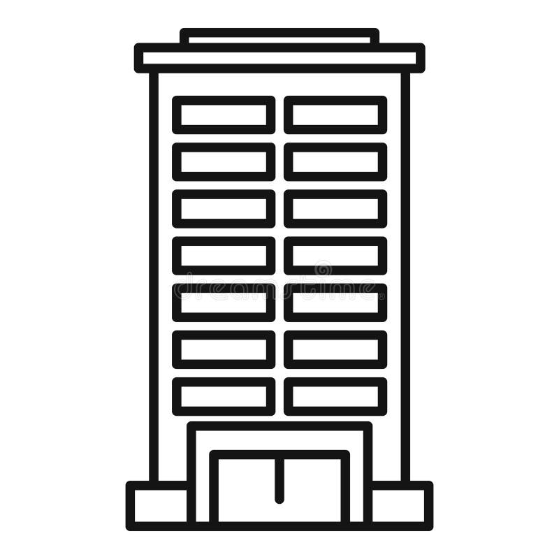 Modern City Office Building with Large Windows Icon Stock Illustration ...