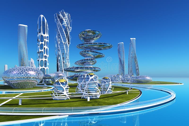 Modern city stock illustration. Illustration of city - 250010463