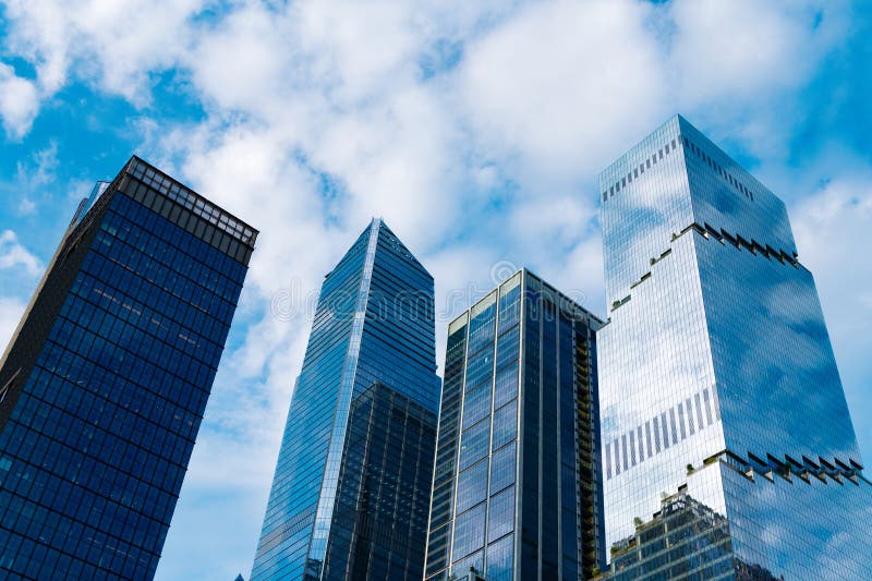 Modern City Perspective. Skyscraper in Metropolis City. City Downtown ...