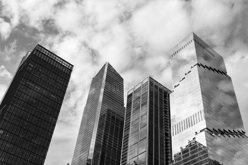 Modern City Perspective. Skyscraper in Metropolis City. City Downtown ...