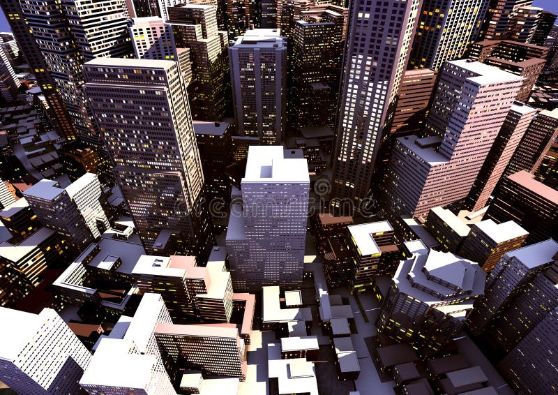 Modern city render stock illustration. Illustration of modern - 30582454