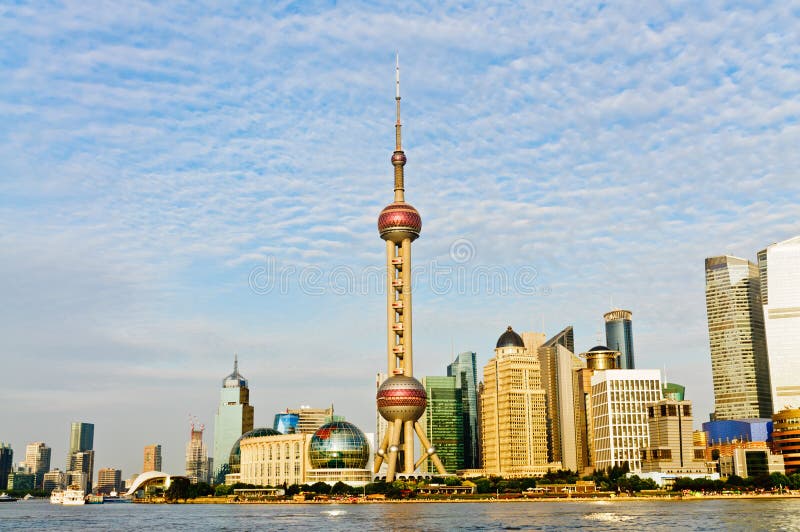 Modern city of Shanghai stock image. Image of east, center - 45482785