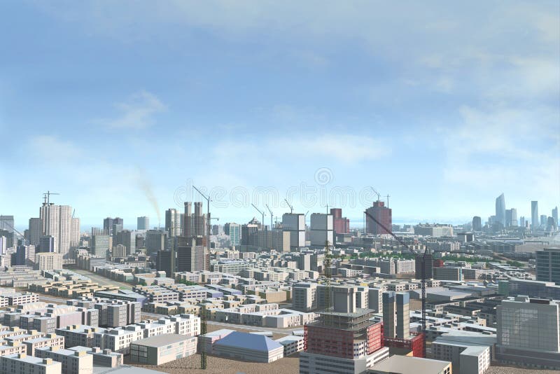 Modern city skyline stock illustration. Illustration of cloudscape ...