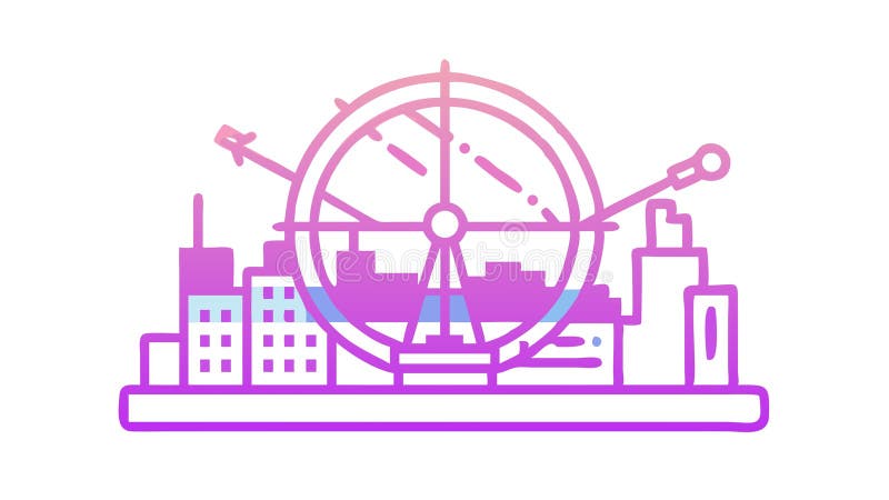 Modern City Skyline and Compass, Urban Navigation, City Planning ...