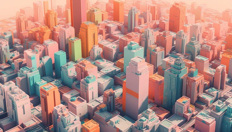 Modern City Skyline at Dusk, Multi Colored Lights Generated by AI Stock ...