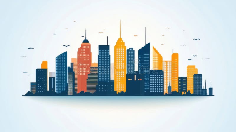 Modern City Skyline Illustration Stock Illustration - Illustration of ...