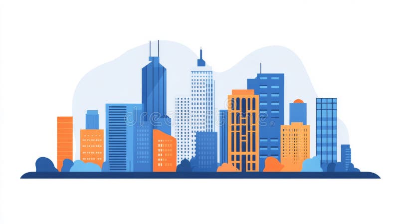 Modern City Skyline Illustration Stock Illustration - Illustration of ...