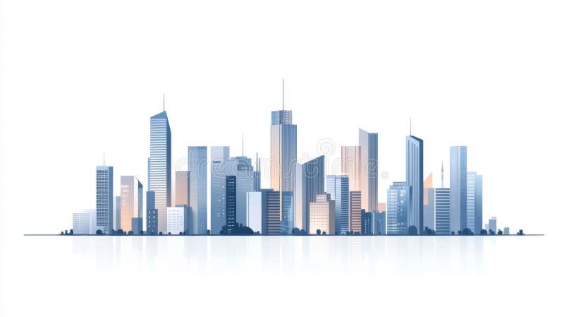 Modern City Skyline Illustration Stock Illustration - Illustration of ...