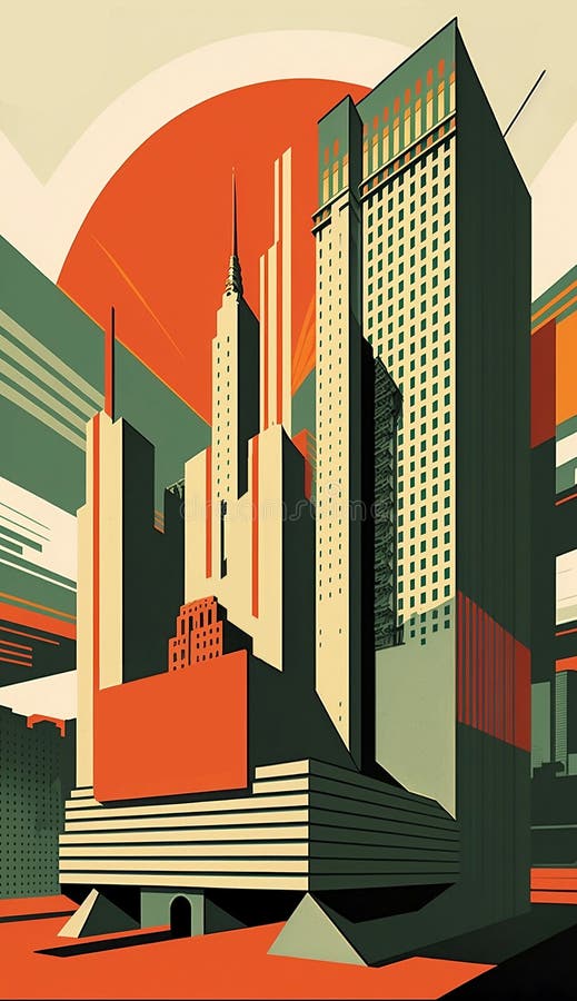Modern City Skyline. Poster Stock Illustration - Illustration of banner ...