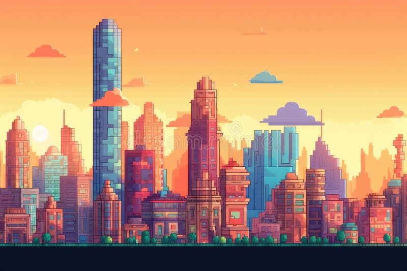 Pixel Art Skyline